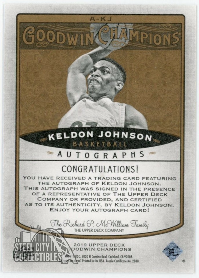 Keldon Johnson 2019 Upper Deck Goodwin Champions Basketball Autograph A ...