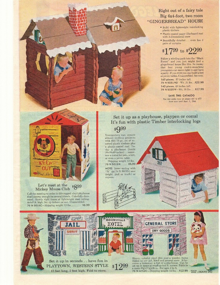 1965 Lego, Mickey Mouse Club, Playtown Western Double Sided Sears ...