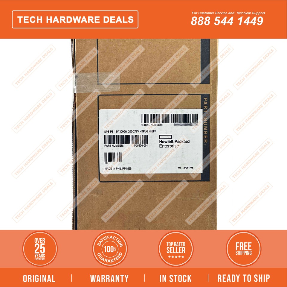 P24681-B21 NEW SEALED HPE 3000W 200-277VAC Platinum Hot Plug Power ...