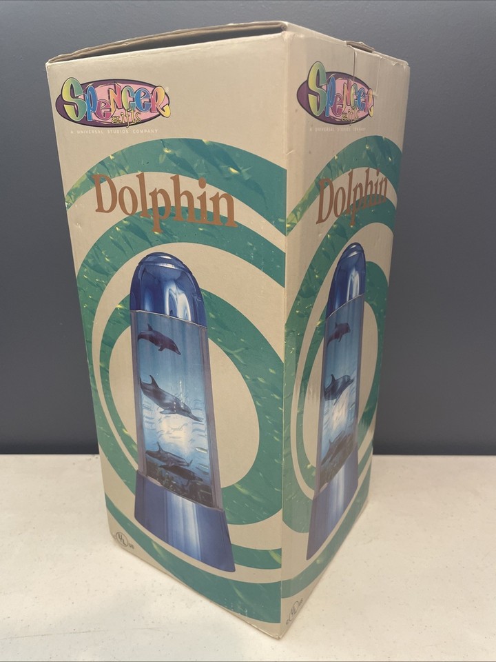 Vintage Dolphin Rotating Motion Lamp Light Spencer Gifts w/ Original ...