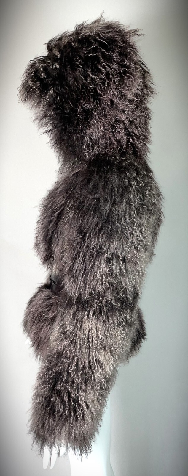 F/W 2004 Alexander McQueen Runway Hooded Curly Lamb Fur Corset Belt ...