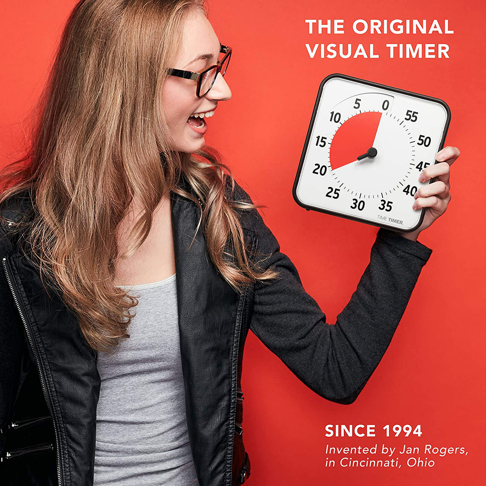 TIME TIMER 8 Inch Visual Timer - 60 Minute Kids Desk Countdown Clock ...