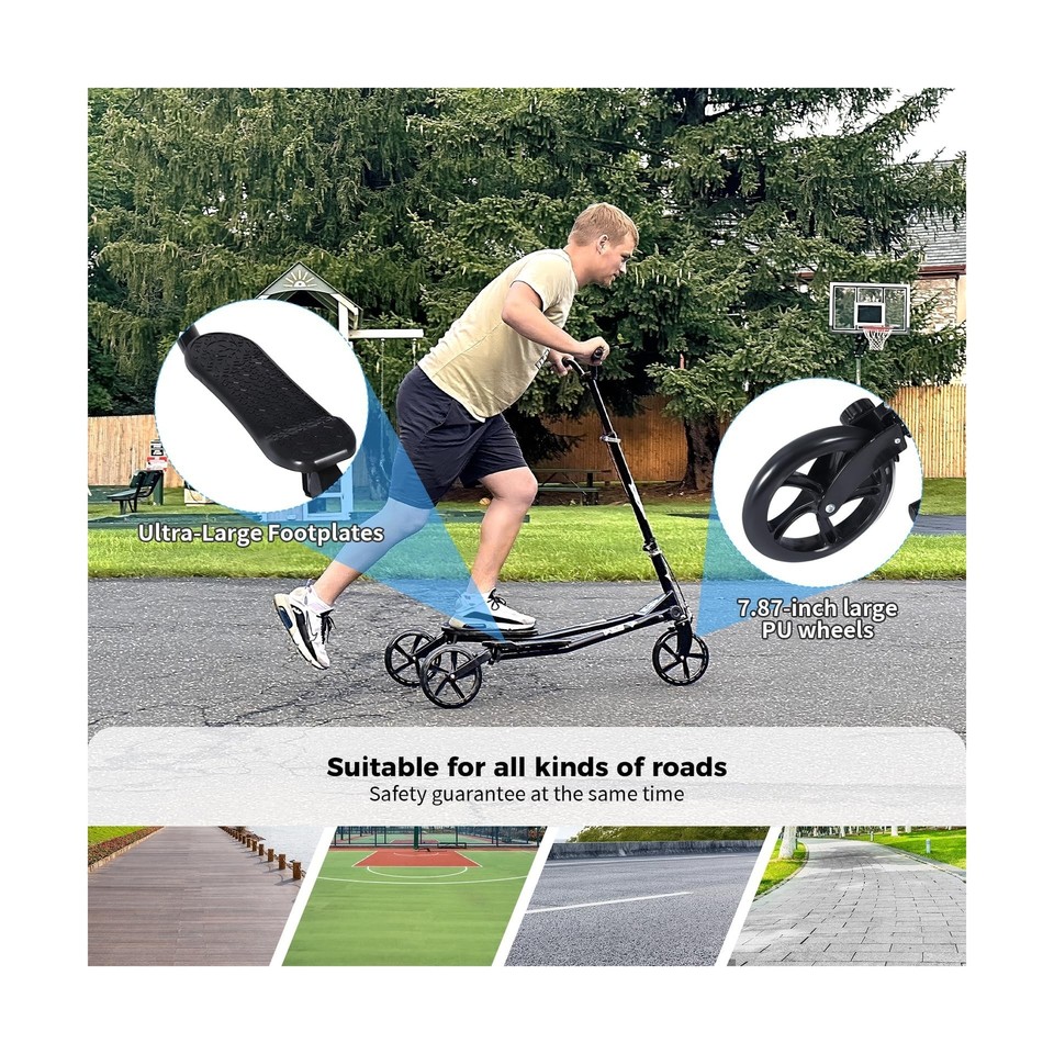 AODI 3 Wheel Foldable Scooter Swing Scooter Tri Slider Kick Wiggle ...