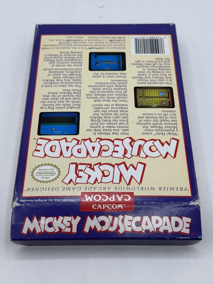 Mickey Mousecapade NES BLANK BANNER Misprint Label Complete In Box ...