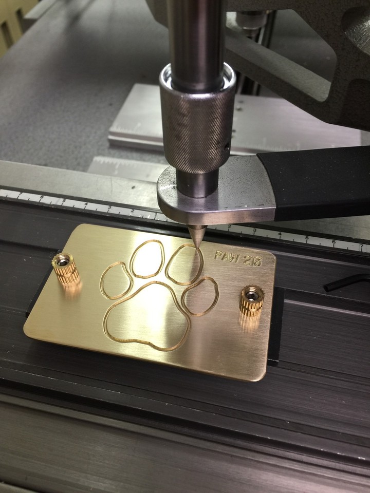 PAW PRINT SOLID BRASS MASTER ENGRAVING PLATE FOR NEW HERMES GRAVOGRAPH ...