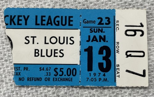 RARE 1974 Buffalo Sabres Ticket TIM HORTON LAST EVER NHL POINT vs Blues ...