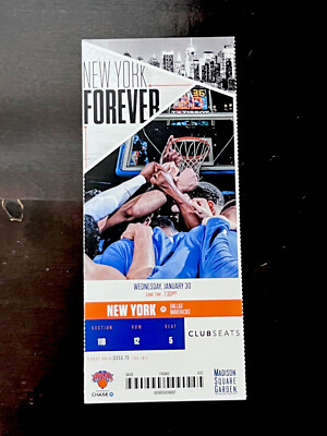 2018 NY Knicks Jalen Brunson Luka Doncic MSG debut full ticket Stub NBA ...