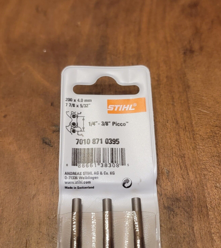 STIHL Saw Chain Files (3-pack) 5/32" 7010-871-0395 Size: 1/4"-3/8"P ...