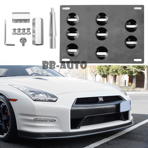 Front Tow Hook License Plate Hole Eye Mount Bracket For Nissan R35 GT-R ...