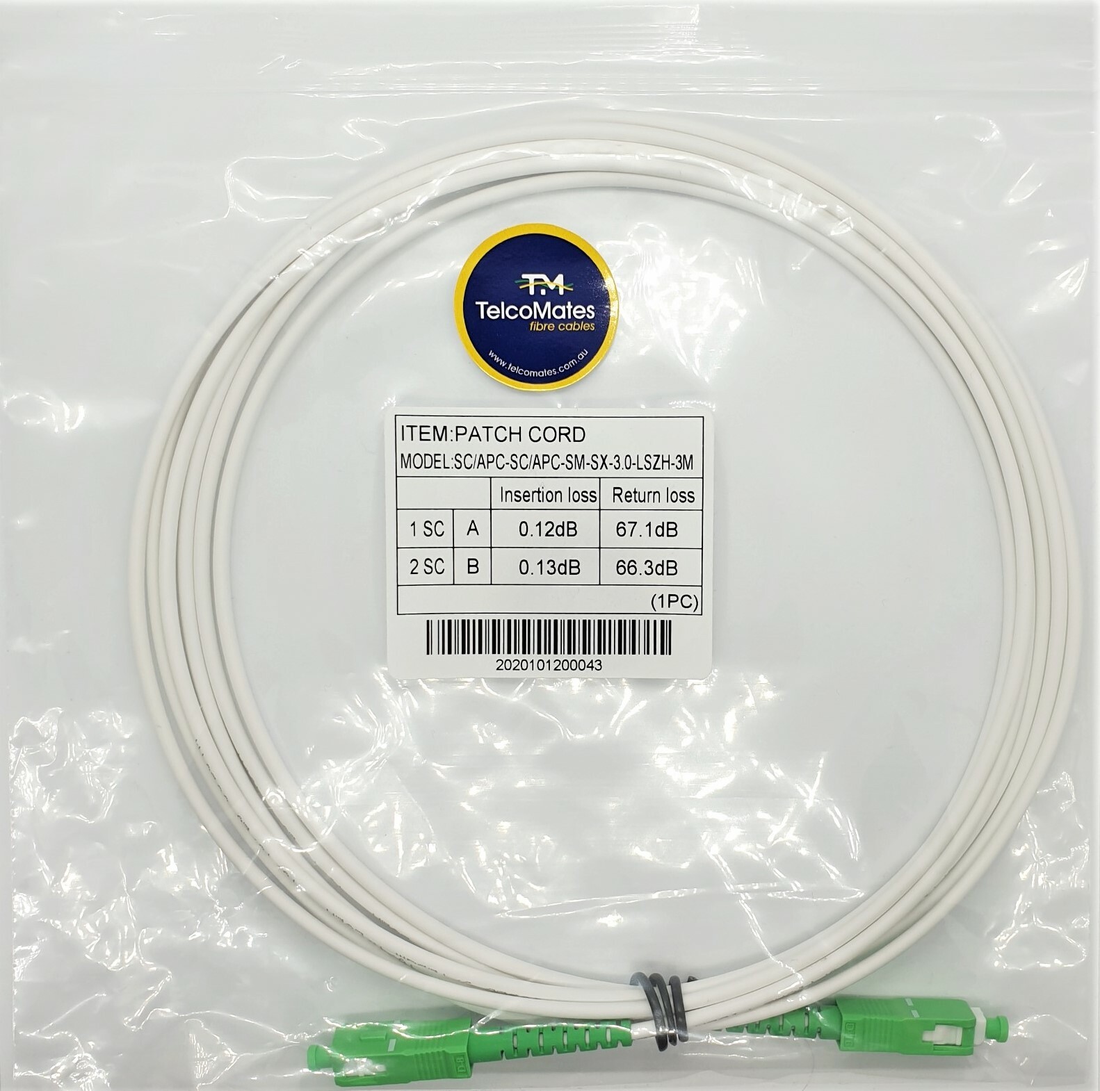 BRAND NEW NBN FIBRE CABLE PATCH CORD(3M) FOR NTD MODEM to PCD ...