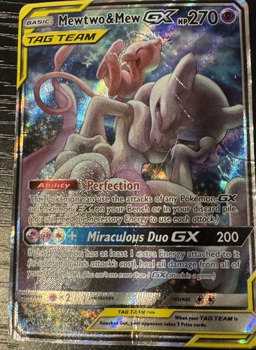 Mewtwo & Mew GX SM191 Sun & Moon Tag Team Alt Art Promo Pokemon Card | eBay