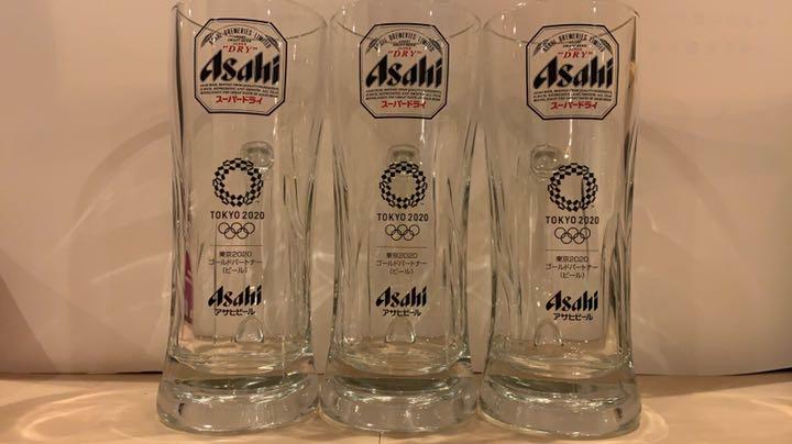 ASAHI SUPER DRY Beer Mug Cup 2020 Tokyo Olympic 0.55L Japan Limited 3 ...