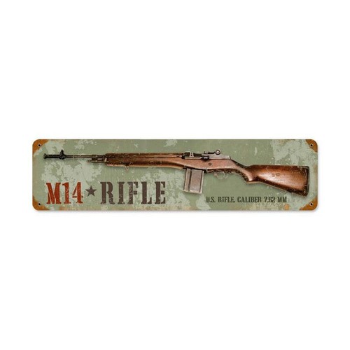 M14 RIFLE U.S. RIFLE 7.62 MM CALIBER 20" HEAVY DUTY USA METAL HOME ...