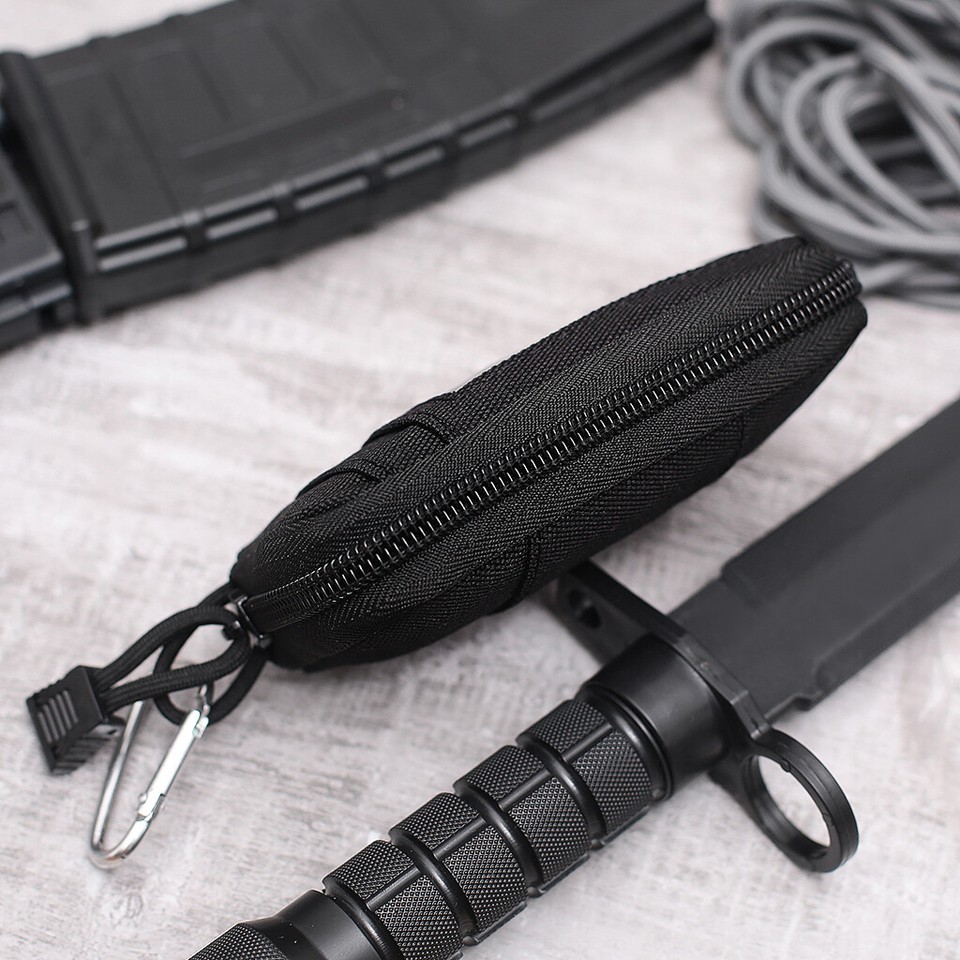 Tactical Molle Pouch Key EDC Wallet Coin ID Card Bag Hiking Money Waist ...