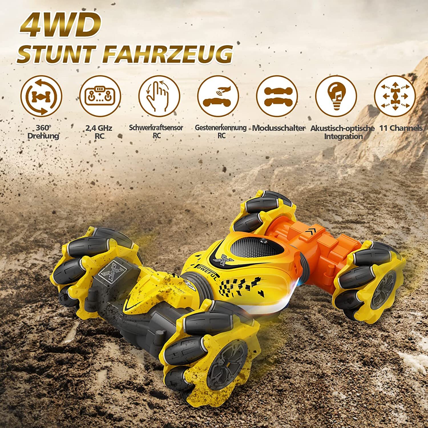, preview full size image 2.4G Stunt Car RC Hand Gesture Sensing Off ...