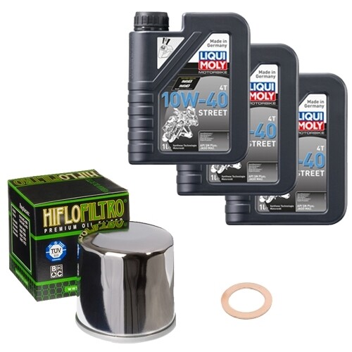 Honda CB 1000 R SC60A 2010, LIQUI MOLY 10W-40 Street 3L, HiFlo Ölfilter ...
