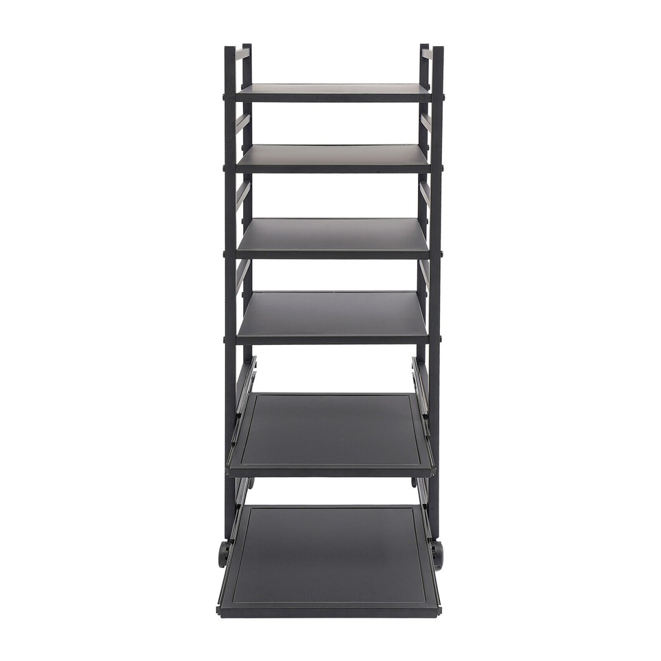 Storage Rack with Wheels 6-Tier Shelving Unit 110.23lbs Load 15.7x14 ...