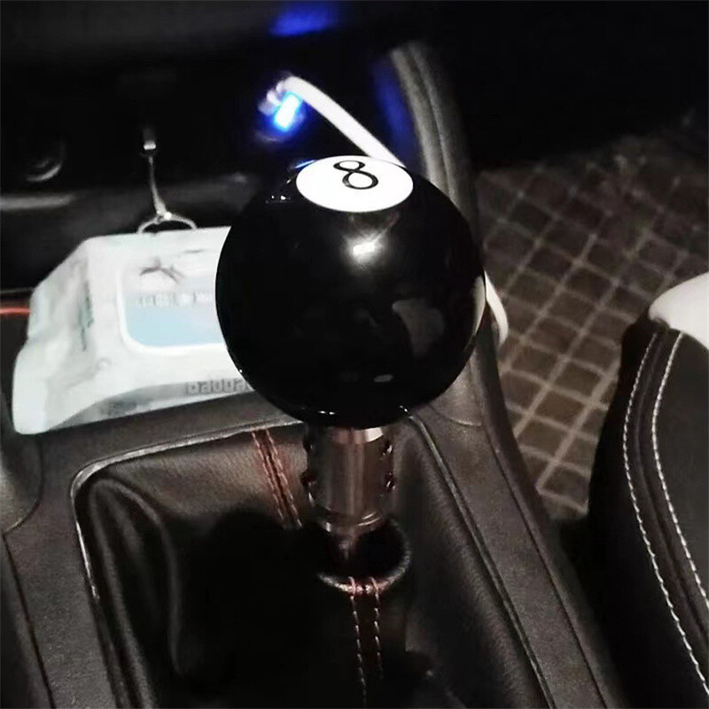 Black 8 Ball Billiard Shift Knob Acrylic Manual Gear Shifter Head with ...