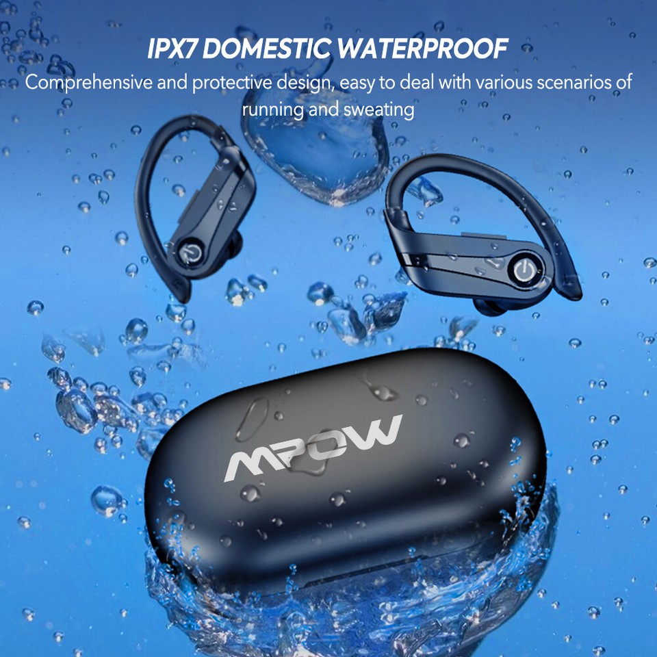 MPOW Waterproof Wireless Headphones Earphones for Sports Running ...