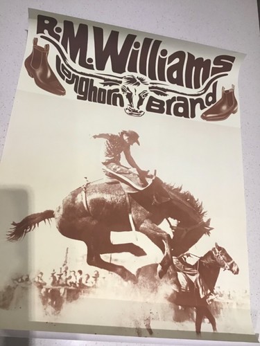 RM WILLIAMS LONGHORN POSTER,BIG 420x300BOOTS,SHIRTS rmw RODEO HORSE Rm ...