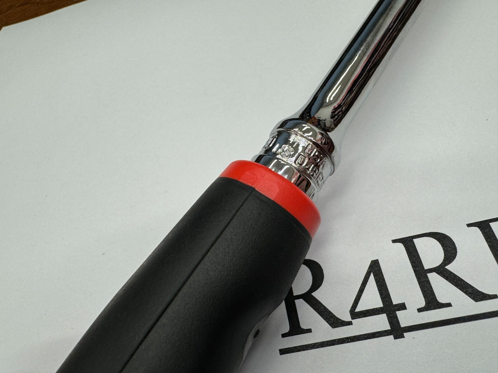 Snap-on Tools USA NEW 3/8" Drive RED Soft Grip LONG Fixed Head Ratchet ...