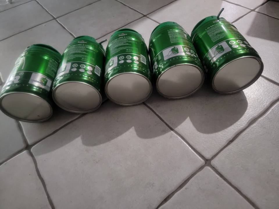 (1) Heineken 5L Mini Keg 11 x 7" Empty DRAUGHT Can Empty With Tap | eBay