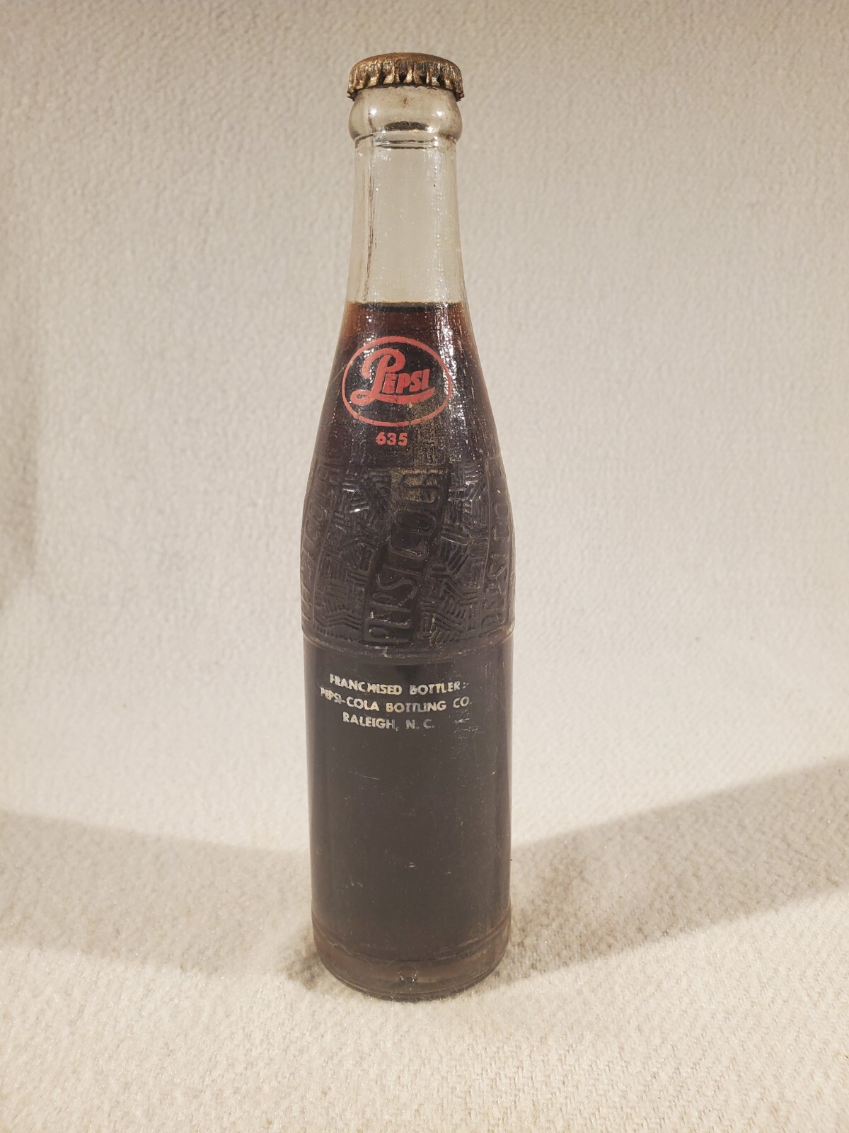 Vtg Full 10 Oz. 1950’s Pepsi Cola Soda Bottle, Raleigh North Carolina ...