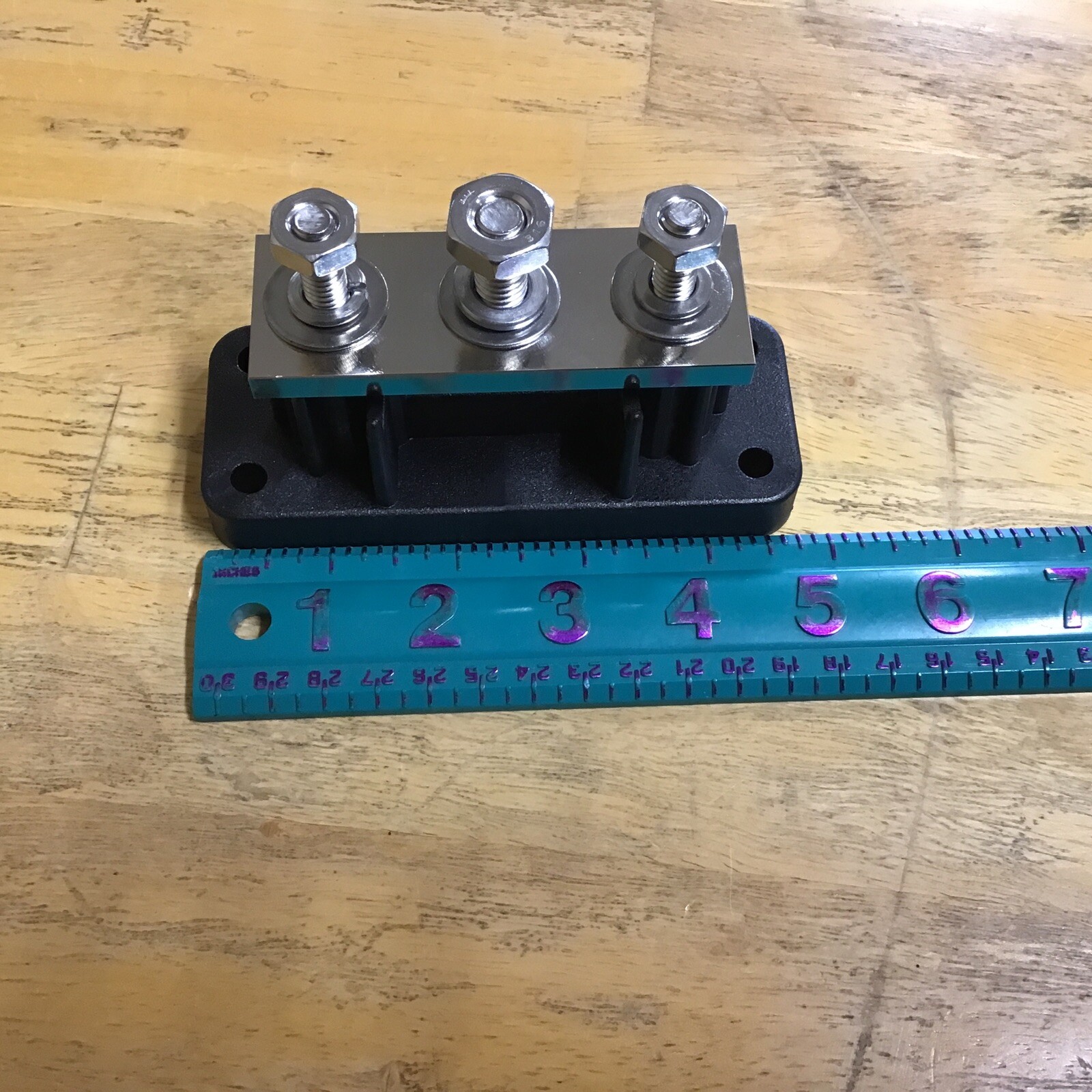 VTE 7753N7N02 Black 700 Amp Super Heavy Duty 3 way bus bar 1xM10 & 2 x ...
