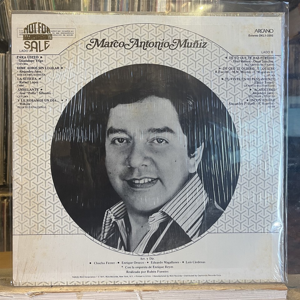 [LATIN]~EXC LP~MARCO ANTONIO MUNIZ~Canta... Para Usted~{1977~ARCANO ...