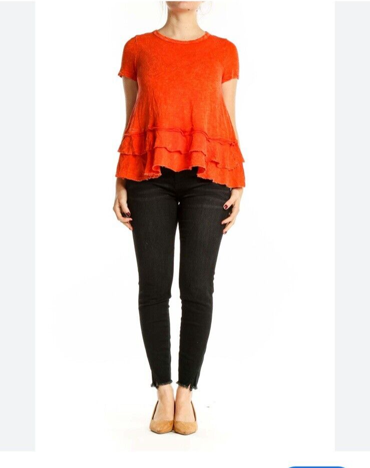 Altard State Tiered Top Size Small Vermillion Orange Red Sun Washed ...