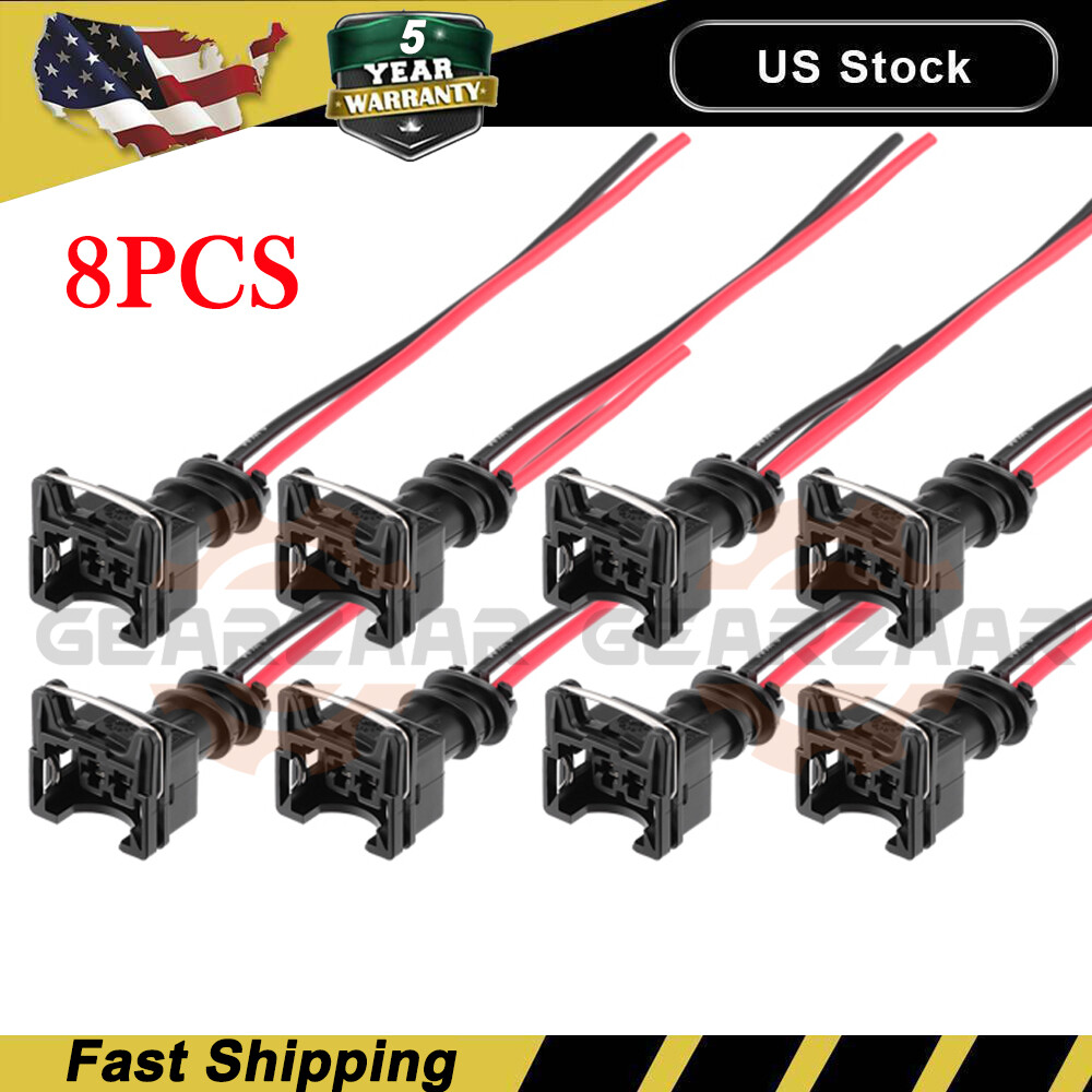 8 x Fuel Injector Connector Wiring Plugs Clips Fit EV1 OBD1 Pigtail Cut ...