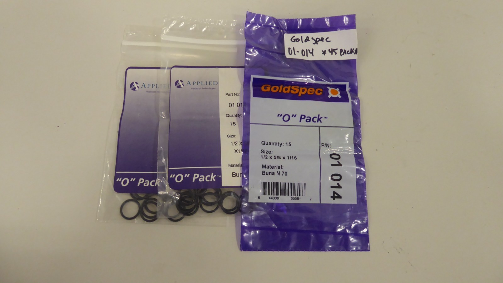 Goldspec 01-014 O-Ring Buna 70 (Pack of 45) 1/2" /8" /16" for sale ...