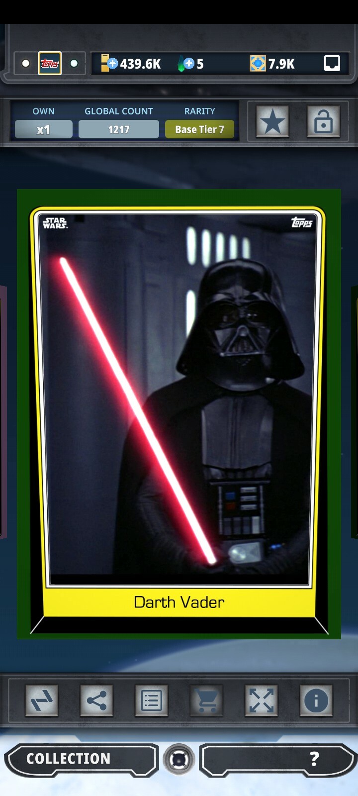 topps star wars card trader Digital Darth Vader base variant | eBay