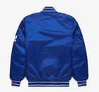Blue Satin Baseball Jacket Full-Snap with Embroidery logo Varsity | eBay