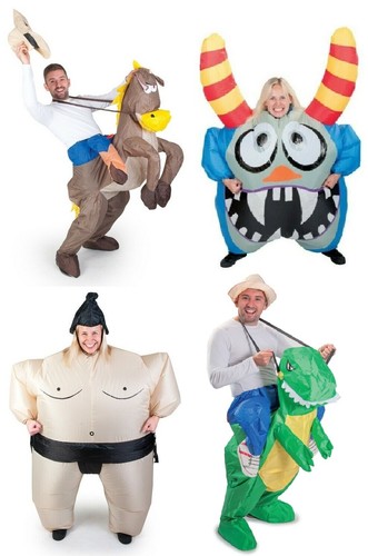 Adult Inflatable Costumes Sumo Cowboy T-Rex Monster Fancy Dress ...