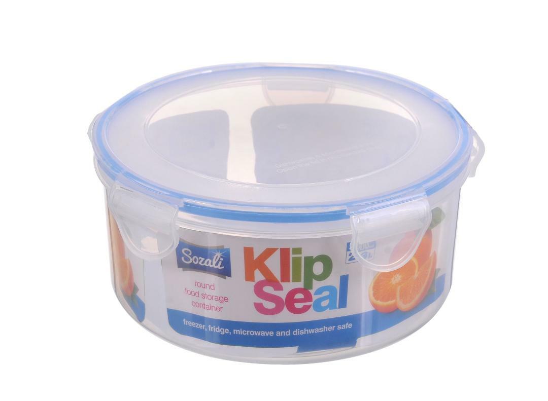 Airtight Food Storage Round Containers Clip Lock Lid 100% liquid-proof ...