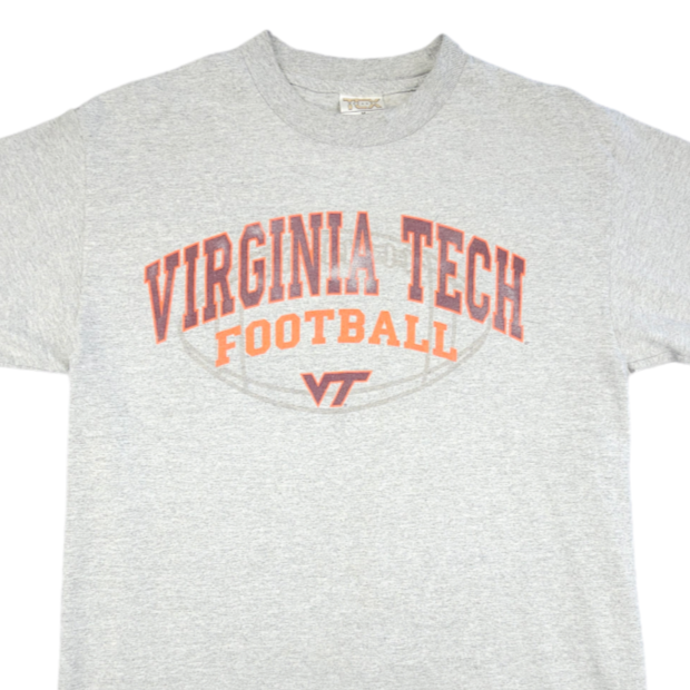 Vintage Virginia Tech Hokies Football T Shirt Mens Size Medium Gray ...