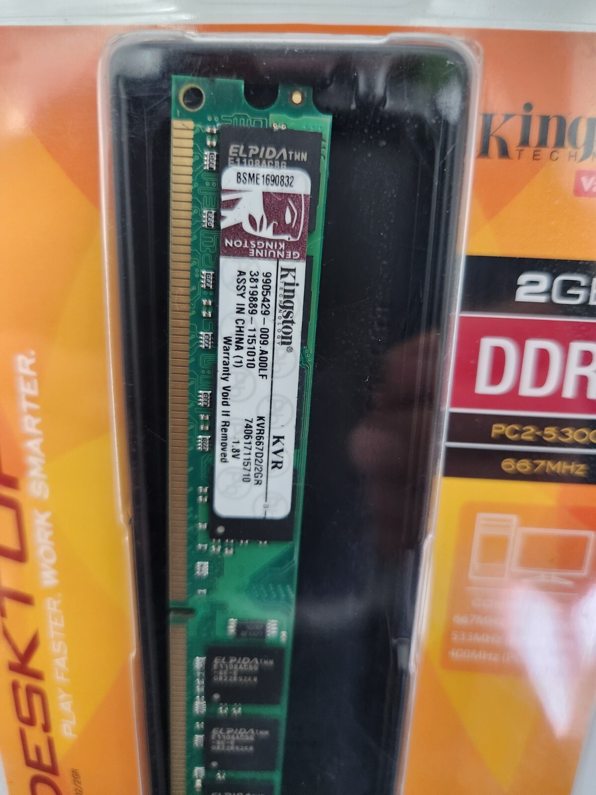 New Kingston Value RAM 2GB DDR2 PC2-5300 667Mhz Desktop Memory KVR667D2 ...