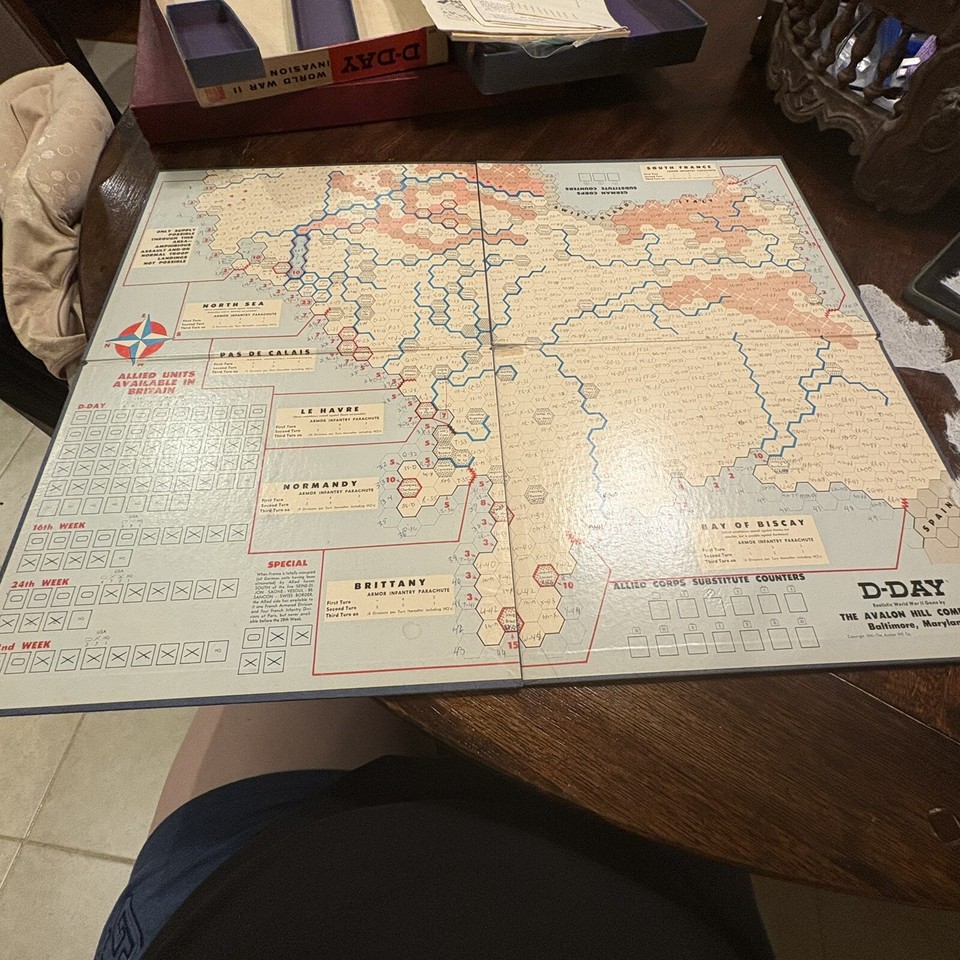 1961 D-Day World War II Invasion Board Game #508 Avalon Hill WWII | eBay