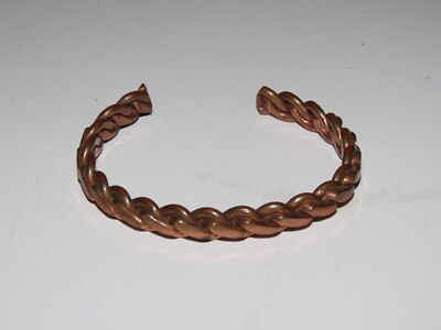 7" SOLID COPPER BRAIDED CUFF BRACELET Vtg | eBay