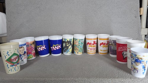 Vintage 80s 90s Fast Food And Gas Station Cups Lot McDonalds KFC Taco ...