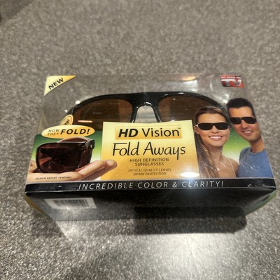 HD Vision Fold Aways Sunglasses - Black Uv 400 As Seen Tv | eBay
