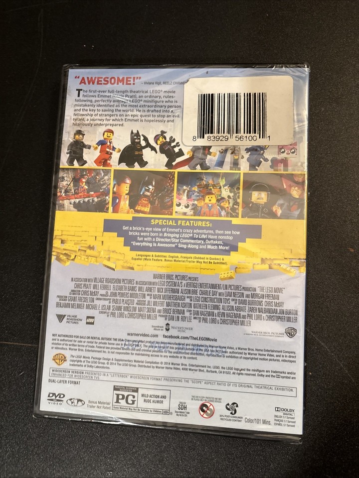 The LEGO Movie DVD 2-Disc Special Edition Widescreen Version NEW SEALED ...