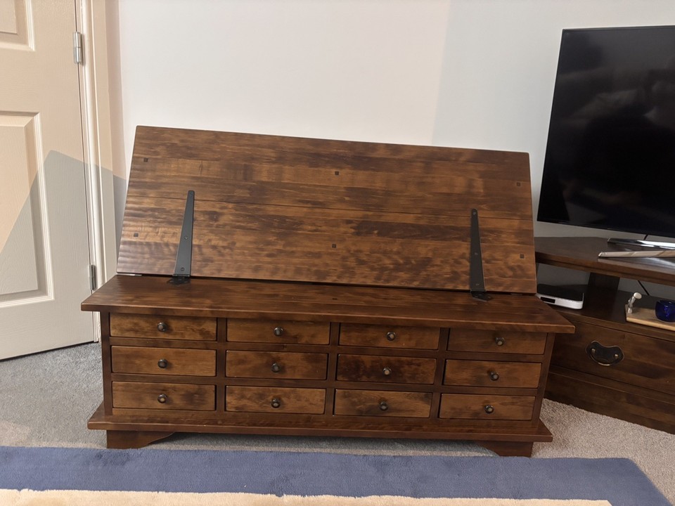 Laura Ashley Garrat 12 Drawer Coffee Table with Storage, Dark Brown ...