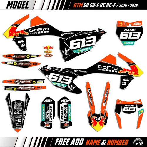 KTM SX SXF EXC XCW 125 250 350 450 2016 2017 2018 decals graphics kit ...