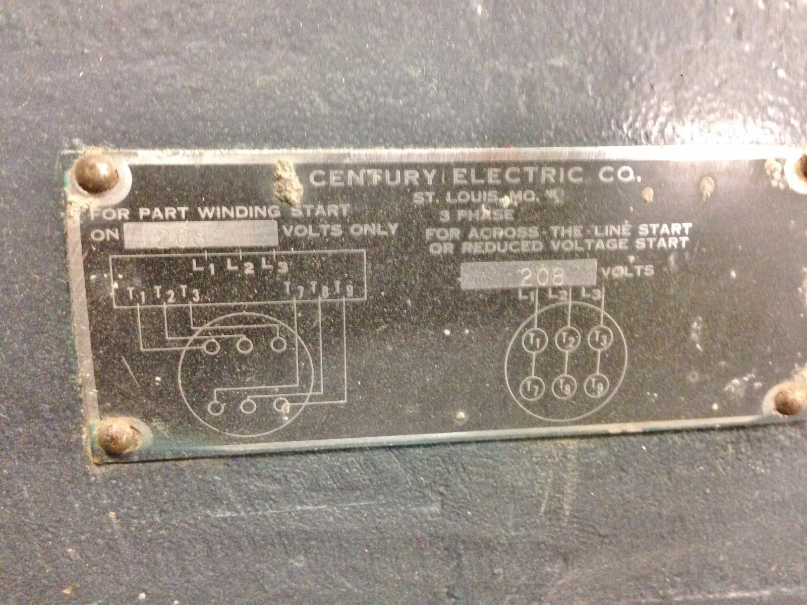 Century 100 HP Squirrel-Cage Induction Polyphase 3PH Motor 1750 RPM ...