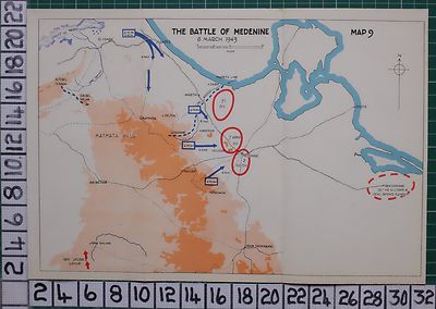 WW2 MAP ~ THE BATTLE OF MEDENINE 6th MARCH 1943 DIVISION GABES MARETH ...