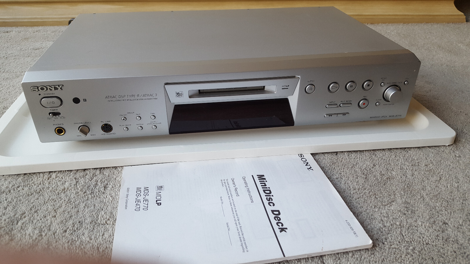 Sony Minidisc Player/Recorder MDS-JE770 with RC, Minidisc and Operating ...