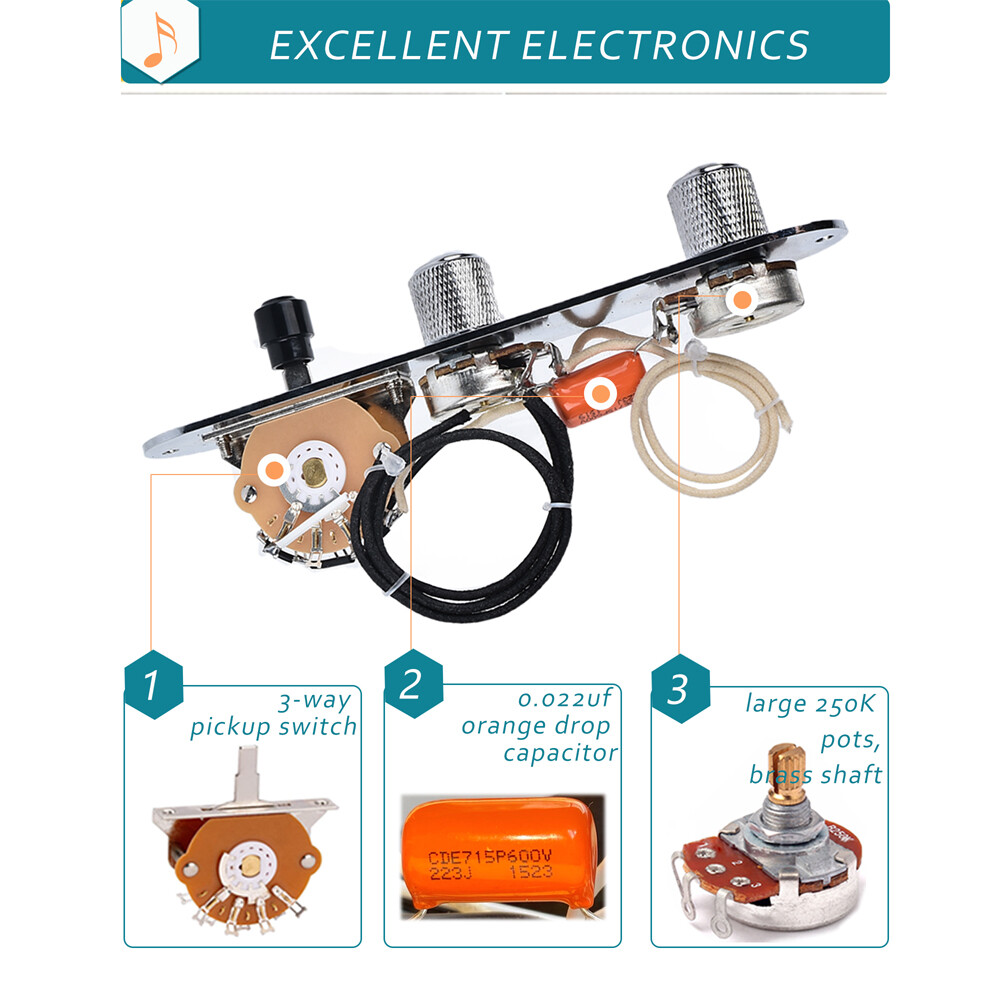 Loaded Prewired Control Plate Assembly CTS Pot for Telecaster Tele TL ...
