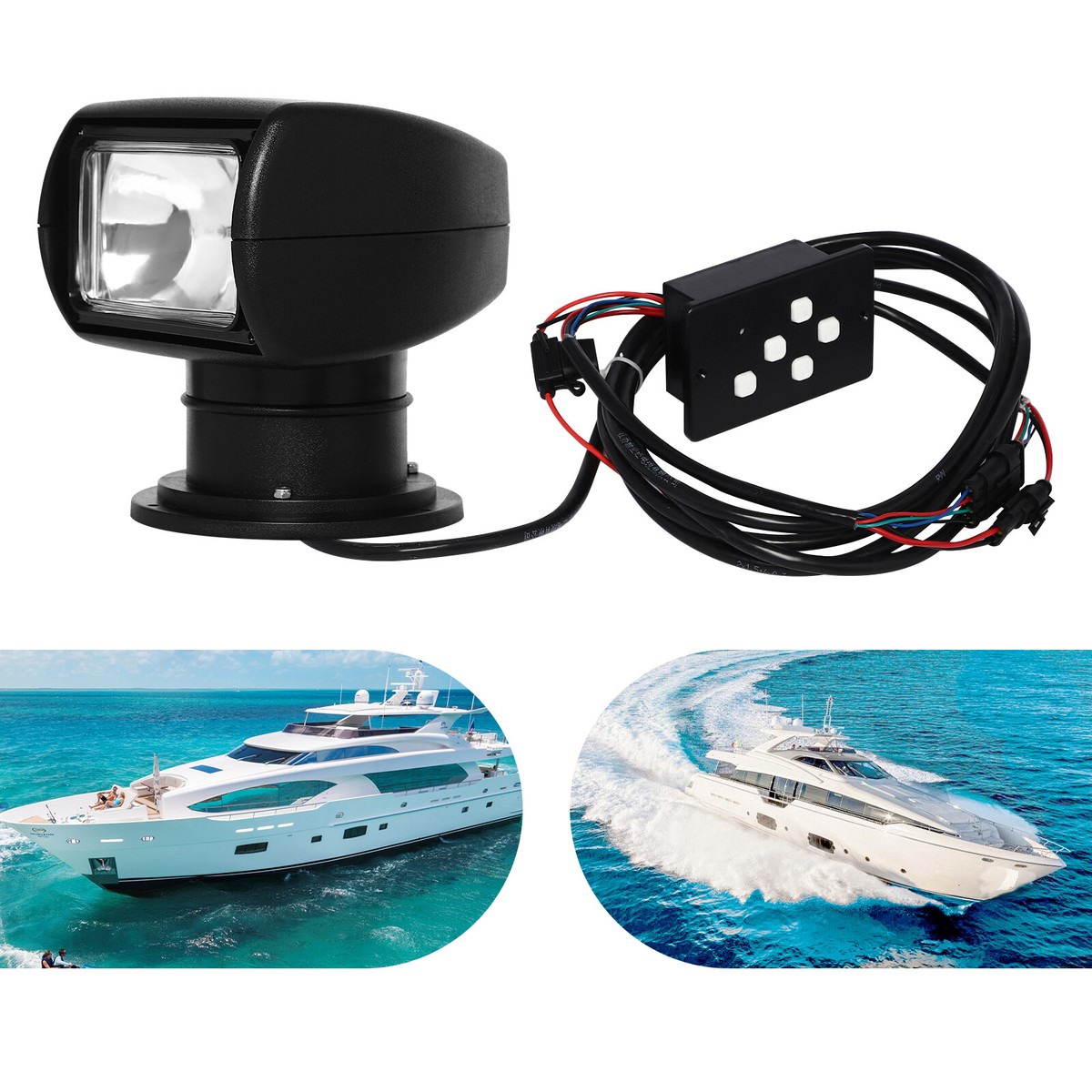 360 Degree Rotating Spot Light 100W Remote Control Marine Spotlight ...